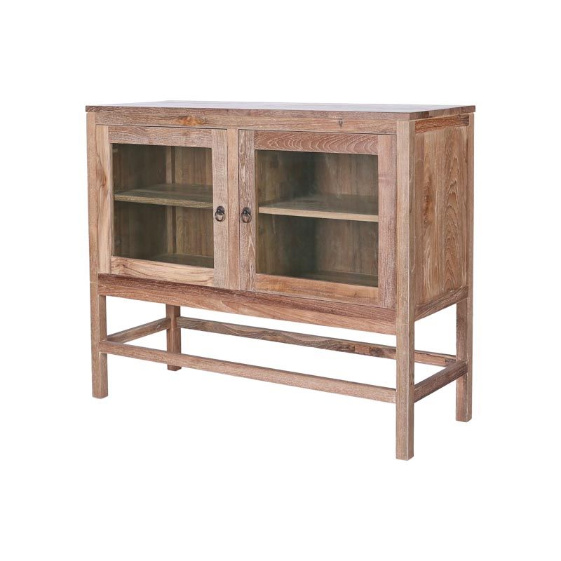 Vitrine basse en teck massif recyclé POHON 120cm