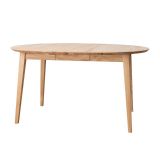 Table chêne massif ronde extensible Ø110cm - design intemporel